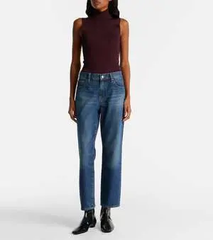 FRAME High-rise Straight Jeans