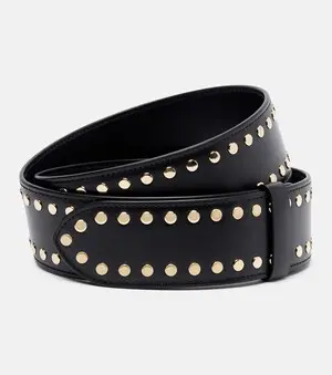 Khaite Theo Studded Leather Belt - Black