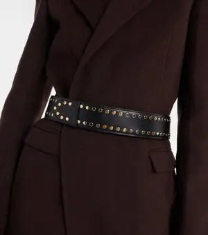 Khaite Theo Studded Leather Belt - Black