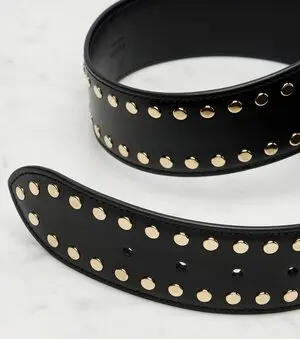 Khaite Theo Studded Leather Belt - Black