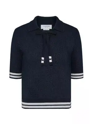 THOM BROWNE Tuck-Stitch Polo Top