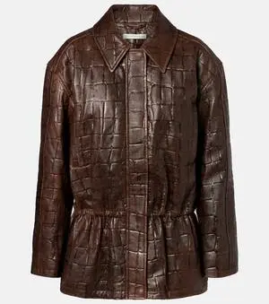 EMILIA WICKSTEAD Norcutt Croc-effect Leather Jacket