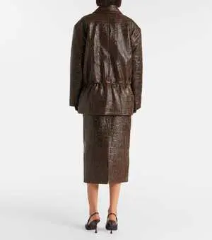 EMILIA WICKSTEAD Norcutt Croc-effect Leather Jacket