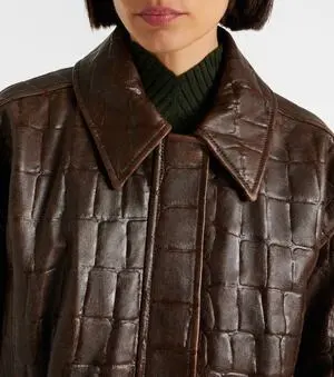 EMILIA WICKSTEAD Norcutt Croc-effect Leather Jacket