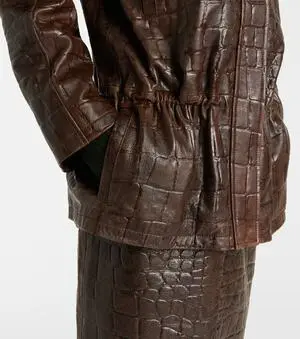 EMILIA WICKSTEAD Norcutt Croc-effect Leather Jacket