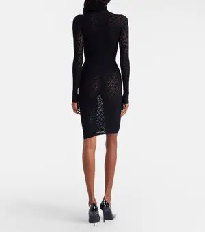 Wolford Knitted Semi-sheer Turtleneck Minidress