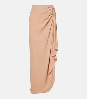 MUGLER Draped Crêpe Georgette Maxi Skirt