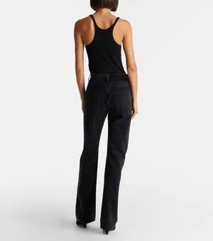 AGOLDE Leena Mid-rise Flared Jeans - Black