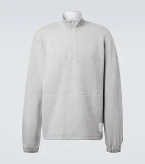 Thom Browne 4-bar Cotton Jersey Half-zip Sweatshirt