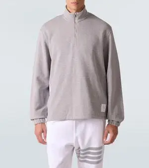Thom Browne 4-bar Cotton Jersey Half-zip Sweatshirt