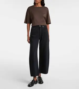 AGOLDE Low Curve Cropped Barrel-leg Jeans - Black