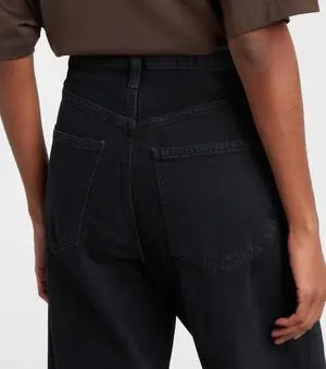 AGOLDE Low Curve Cropped Barrel-leg Jeans - Black