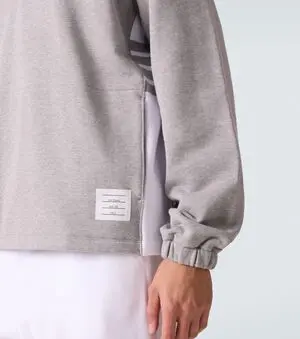 Thom Browne 4-bar Cotton Jersey Half-zip Sweatshirt