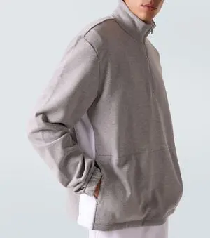 Thom Browne 4-bar Cotton Jersey Half-zip Sweatshirt