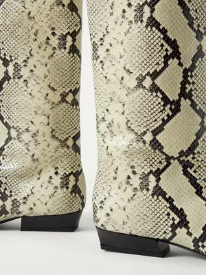 Staud Wally Snake-effect Leather Knee Boots - Animal Print