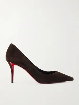 CHRISTIAN LOUBOUTIN Miss Z 80 Suede Pumps - Brown