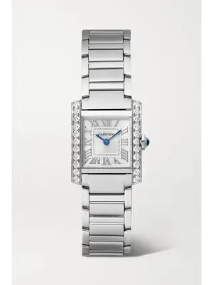 Cartier Tank Française Stainless Steel Diamond Watch - Gray