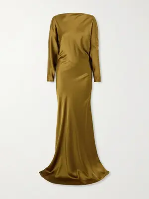 CORTANA Dorado Satin Maxi Dress