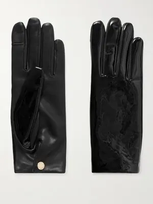 AGNELLE Funky Leather Gloves - Black