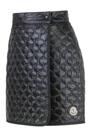 Moncler Padded Mini Skirt With Checked Quilting - Black