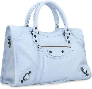Balenciaga Le City Medium Leather Bag - Blue