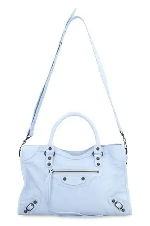 Balenciaga Le City Medium Leather Bag - Blue