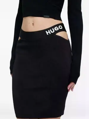 Hugo Logo Cut-out Mini Skirt