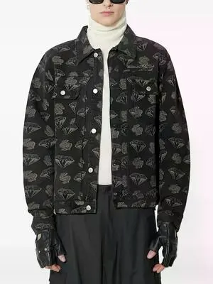 BILLIONAIRE BOYS CLUB Diamonds & Dollars-pattern Jacket