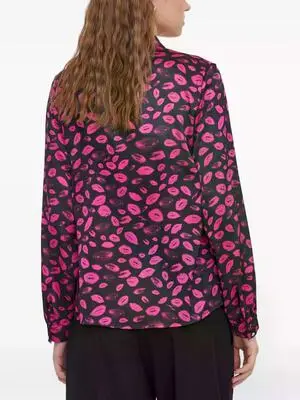 Hugo Lips-print Blouse