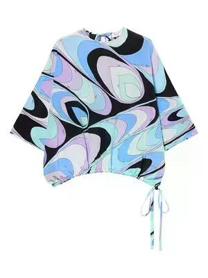 Emilio Pucci Onde-print Silk Blouse - Blue