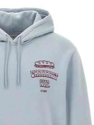 Carhartt Work In Progress Logo-lettering Long-sleeve Hoodie - Blue