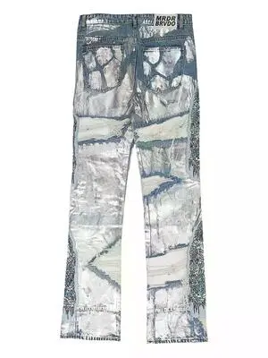 WHO DECIDES WAR BY EV BRAVADO Patchwork Distressed Jeans