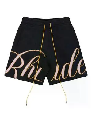 Rhude Knit Script Swim Shorts - Black