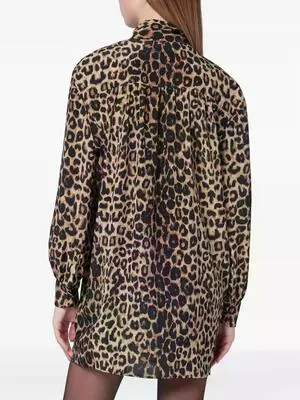 Saint Laurent Leopard Print Tie Dress