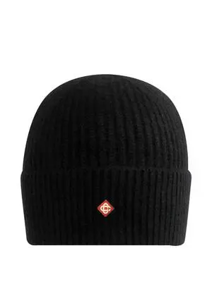 Casablanca Ribbed Beanie - Black