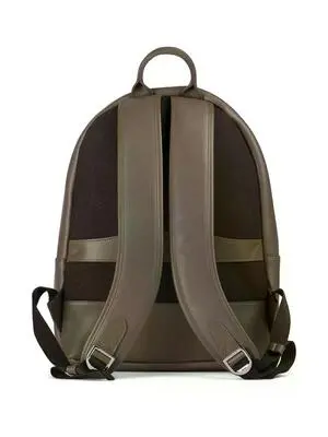 DOUCAL'S Leather Zipped Backpack - Brown