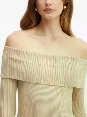 Guess Ribbed Off-shoulder Mini Dress