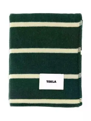 TEKLA Striped Blanket - Green