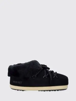 Moon Boot Shearling Lined Lace-up Boots - Black