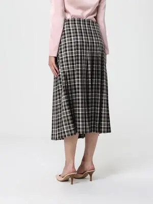 HANITA Plaid Pleated Midi Skirt - Dark