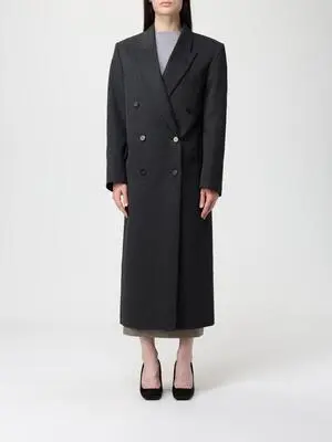 THE FRANKIE SHOP Tailored Long Coat - Charcoal