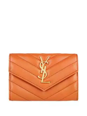 Saint Laurent Chevron Logo Wallet - Orange