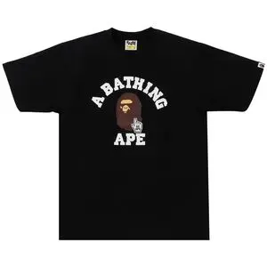A BATHING APE Go Ape Pointer College Tee - Black