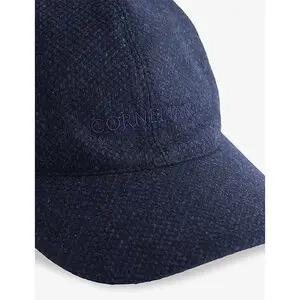 Corneliani Logo-embellished Wool And Cashmere Cap - Navy Blue