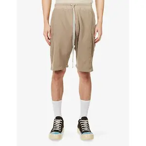 Rick Owens Pusher Drawstring Cotton-jersey Shorts - Dirty Pearl