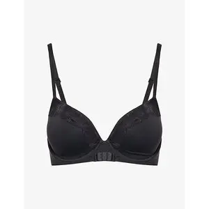 Calvin Klein Perfectly Fit Lace Stretch-woven Push-up Bra - Black
