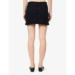 FRAME Embellished Wool-blend Mini Skirt