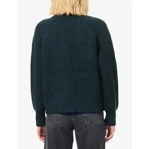 ANINE BING Raglan-sleeved Wool-blend Jumper