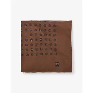 Dunhill Circular-print Silk Pocket Square - Dark Camel