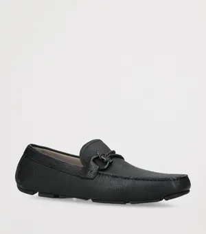 FERRAGAMO Leather Front Driving Loafers
